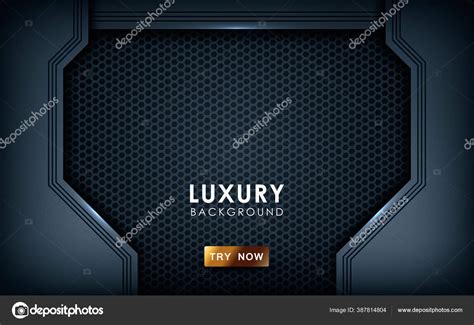 Black Overlap Background Vector Realistic Overlap Layer Hexagon Pattern Background Stock Vector