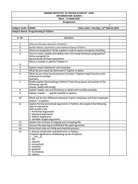 Python Assignment 2024 Pdf