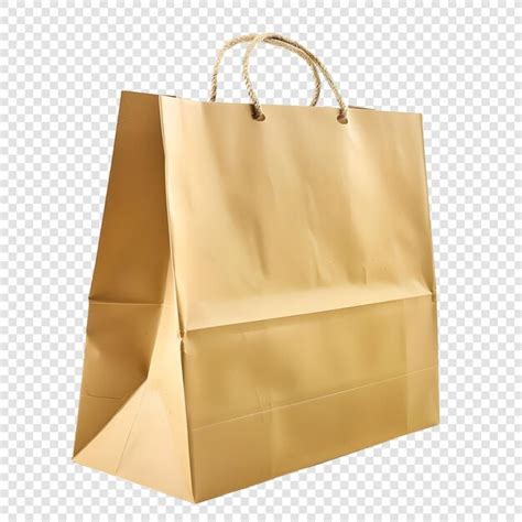 Бумажный мешок изолированный на прозрачном фоне Премиум Ai сгенерированный Psd