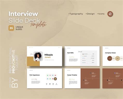 Job Interview Deck Powerpoint Template Ppt Template Job Search Resource Business Slide Deck