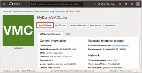 Exascaleインフラストラクチャ上のoracle Exadata Database Serviceのecpuをゼロに拡張