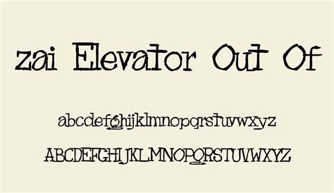 Zai Elevator Out Of Order Font Font Tr