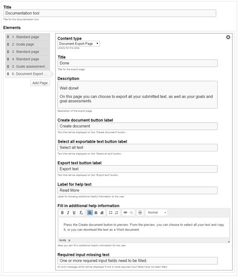 Documentation Tool H5p