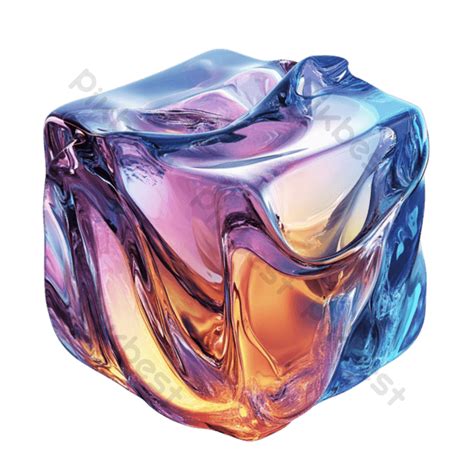 Hyper Realistic Melting Ice Cube On White Background Png Images Png