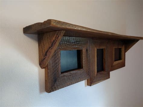 Rustic Live Edge Barnwood Picture Frame Shelf Etsy