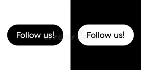 follow us button icon vector in clipart style social media elements stock vector illustration