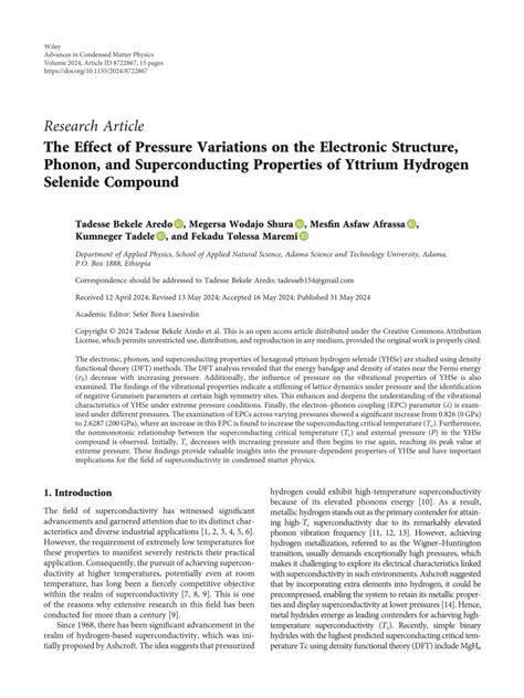Pdf The Effect Of Pressure Variations On The Electronic Structure Phonon And Superconducting