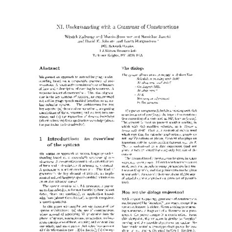 Nl Understanding With A Grammar Of Constructions Acl Anthology