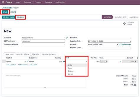 how to configure unit of measure uom in odoo 15
