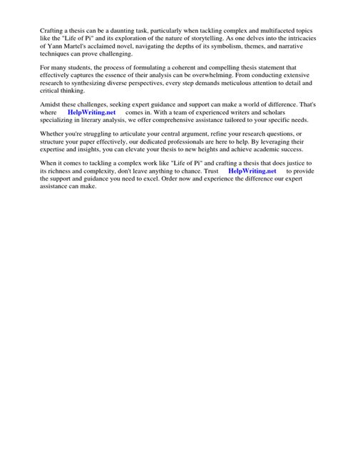 Life Of Pi Better Story Thesis Pdf