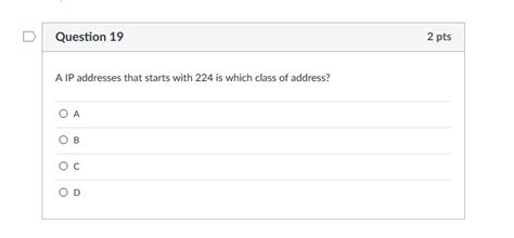 Solved Question Pts An IP Address With The Following Chegg Com