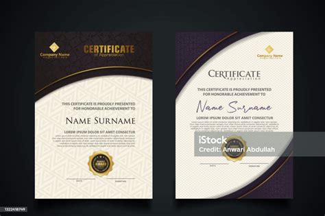 우아한 코너 프레임과 럭셔리 사실적인 텍스처 패턴 졸업장 및 프리미엄 배지 디자인인증서 템플릿 벡터 일러스트레이션 0명에 대한