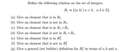 Solved Define The Following Relation On The Set Of Integers Chegg