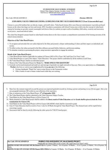Term 1 Guidelines For Value Based Project Pdf