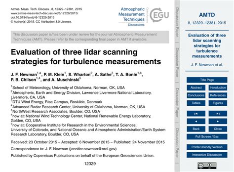 Pdf Evaluation Of Three Lidar Scanning Strategies For Turbulence