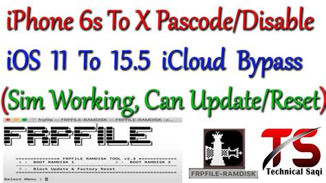 Ios 11 15x Frpfile Ramdisk Bypass Passcode Disable 6s To X Youtube