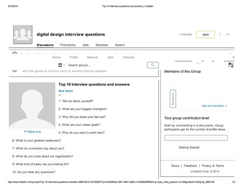 Top 10 Interview Questions And Answers Linked In Pdf Social Networking Internet