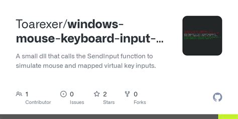 Github Toarexerwindows Mouse Keyboard Input Dll A Small Dll That