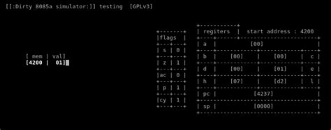 Dirty8085 An Intel 8085 Microprocessor Simulator Phoxis