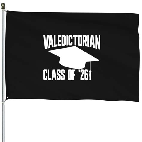 Valedictorian Class Of 26 Graduation 2026 Valedictorian Gear House Flags 23 X 35 Black Sold