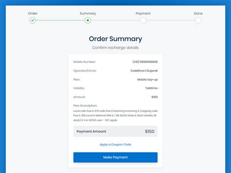 Order Summary Ui Design Figma Community