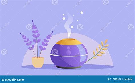 Diffuser With Lavender Vector Illustration Drawing Of Refresher With