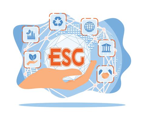 Esg Icono En Mano El Concepto De Ambiental Social Y Sostenible