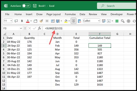 Calculate The Cumulative Sum Of Values Excel Formula