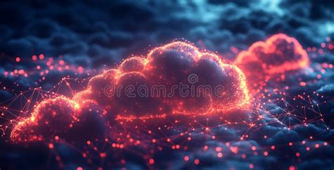 Digital Cloud Network Illustration Data Connectivity And Modern Cloud Computing Technology With