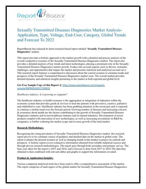 Sexually Transmitted Diseases Diagnostics Market Evolving Technology