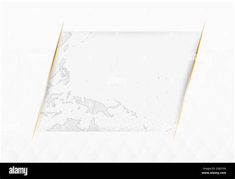 Micronesia Map In Blue With Gold Framed Accents Modern Vector Map Of Micronesia Vector