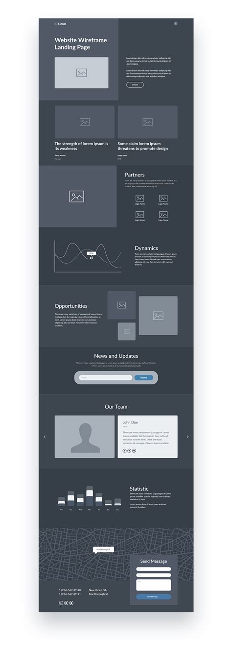 Landing Page Wireframe 63 Light And Dark Theme Landing Page Wireframe 63 Light And Dark Theme