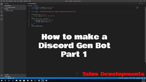 Discord Gen Bot Tutorial Part 1 Youtube