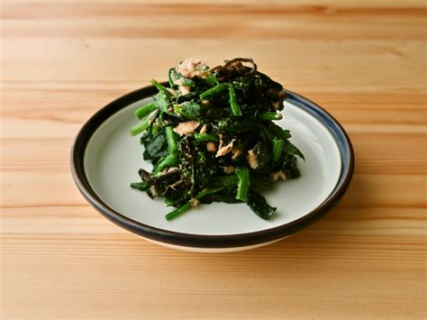 調味料いらず ほうれん草とツナの塩昆布ごま和え 週末の作り置きレシピ