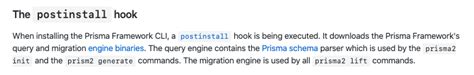 docs for the `postinstall` script of the `prisma2` npm package · issue 895 · prisma prisma · github