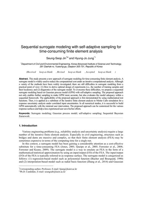 Pdf Self Adaptive Sampling For Sequential Surrogate Modeling Of Time