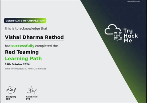 Redteam Cybersecurity Tryhackme Offensivesecurity Learningjourney Vapt Pentesting