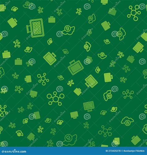 Set Line Binary Code Mind Map Infographic And Cloud Computing Lock On