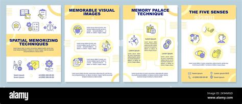 Spatial Memorizing Techniques Orange Brochure Template Stock Vector