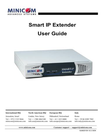 Appendix D Technical Specifications Minicom Advanced Systems Smart IP