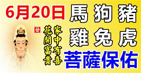 6月20日，生肖馬、狗、豬、雞、兔、虎！花開富貴，家有喜事！菩薩保佑！ Peekme