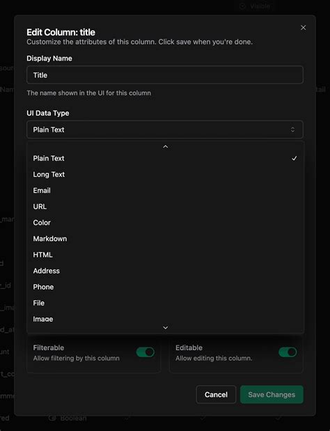 Configuring Data Types In Supamode