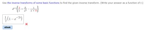 Solved Use The Inverse Transforms Of Some Basic Functions To Chegg