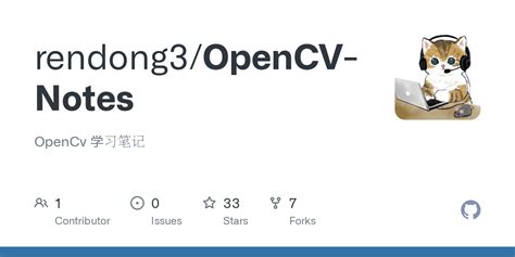 github rendong3 opencv notes opencv 学习笔记