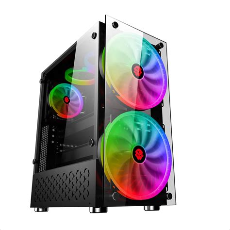 Moon RGB Computer Case ATX Game Chassis With Glass And Fans