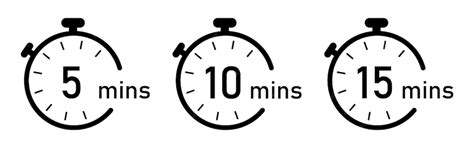 Premium Vector 5 10 And 15 Minutes Timer And Clock Icons Set Black Color Isolated On A White