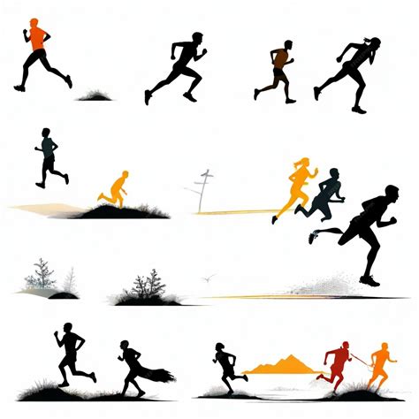 A Series Of Pictures Of People Running In The Grass Premium Ai