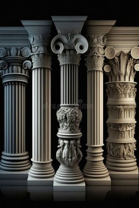 Columnas De Piedra Conjunto Columnas Romanas Antiguas Columnas De