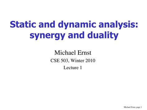 Ppt Static And Dynamic Analysis Synergy And Duality Powerpoint Presentation Id1821667