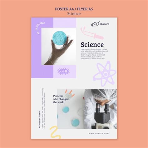 과학 및 기술 세로 포스터 템플릿 무료 Psd 파일